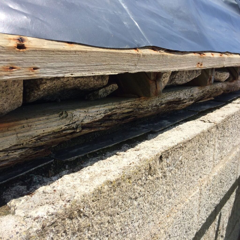 Restoration work underway – St Helen’s Church, Lundy